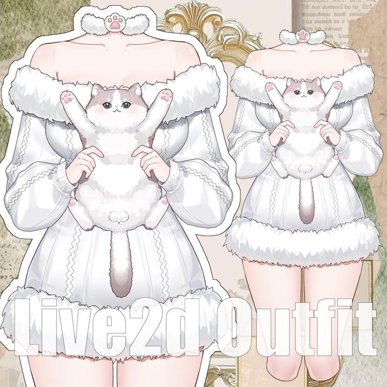 Ragdoll Cat Outfit | Live2d Outfit Asset | 3 Toggles - Etsy