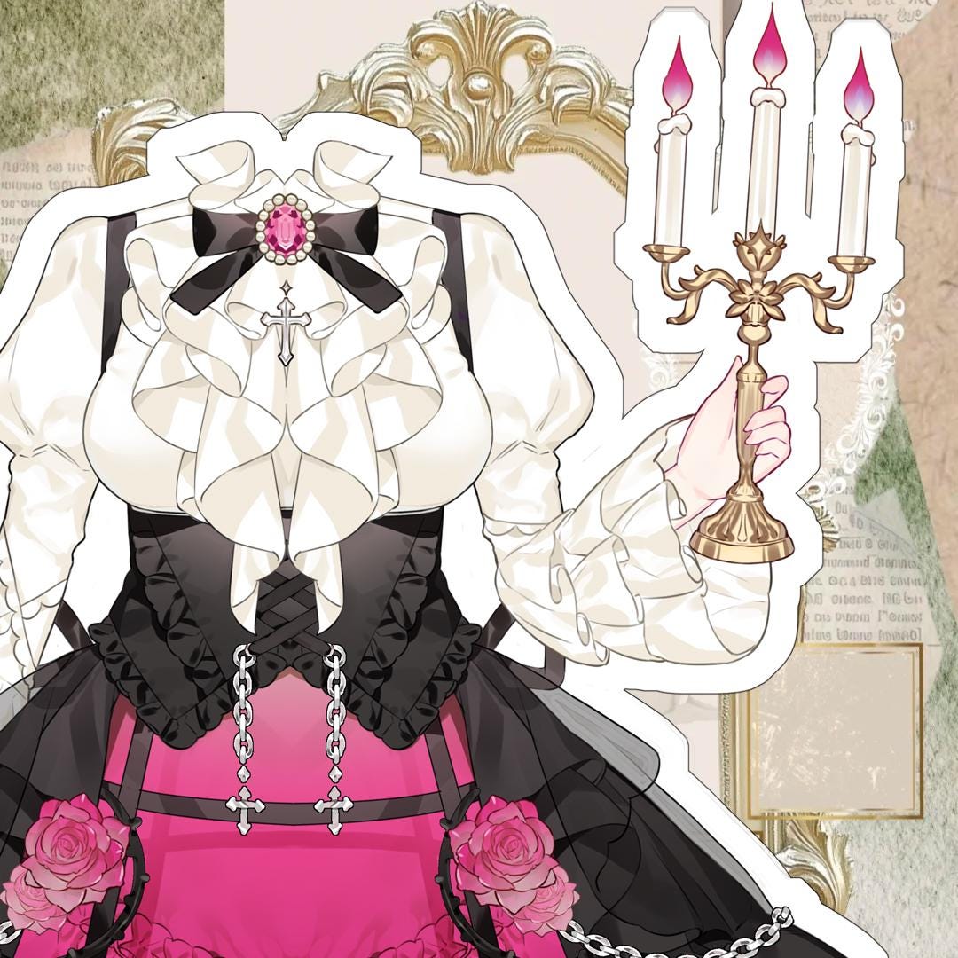 Rose Gothic Outfit | Live2d Outfit Asset | - Etsy