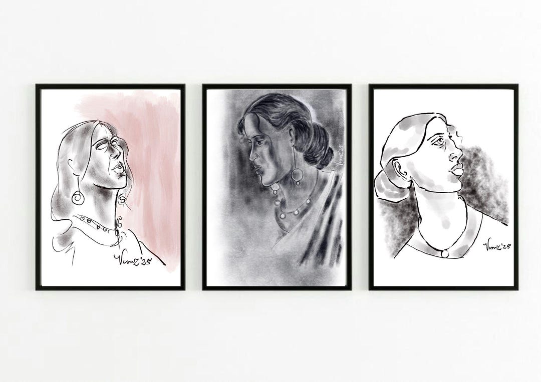 Faces of Grace – Indian Women Portrait| Modern Living Room Decor ...