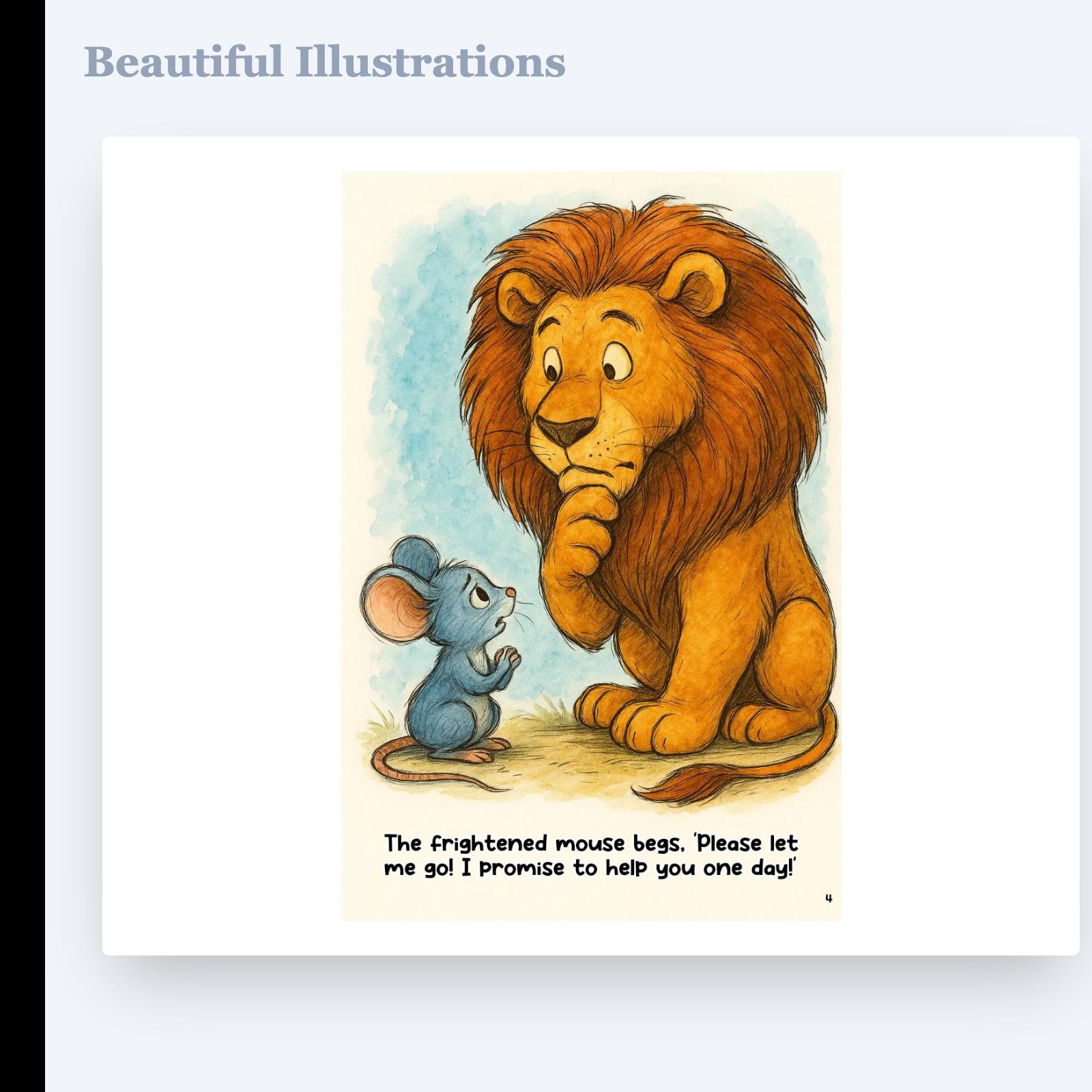 The Lion and the Mouse - Digital Children's Storybook PDF With Colorful ...