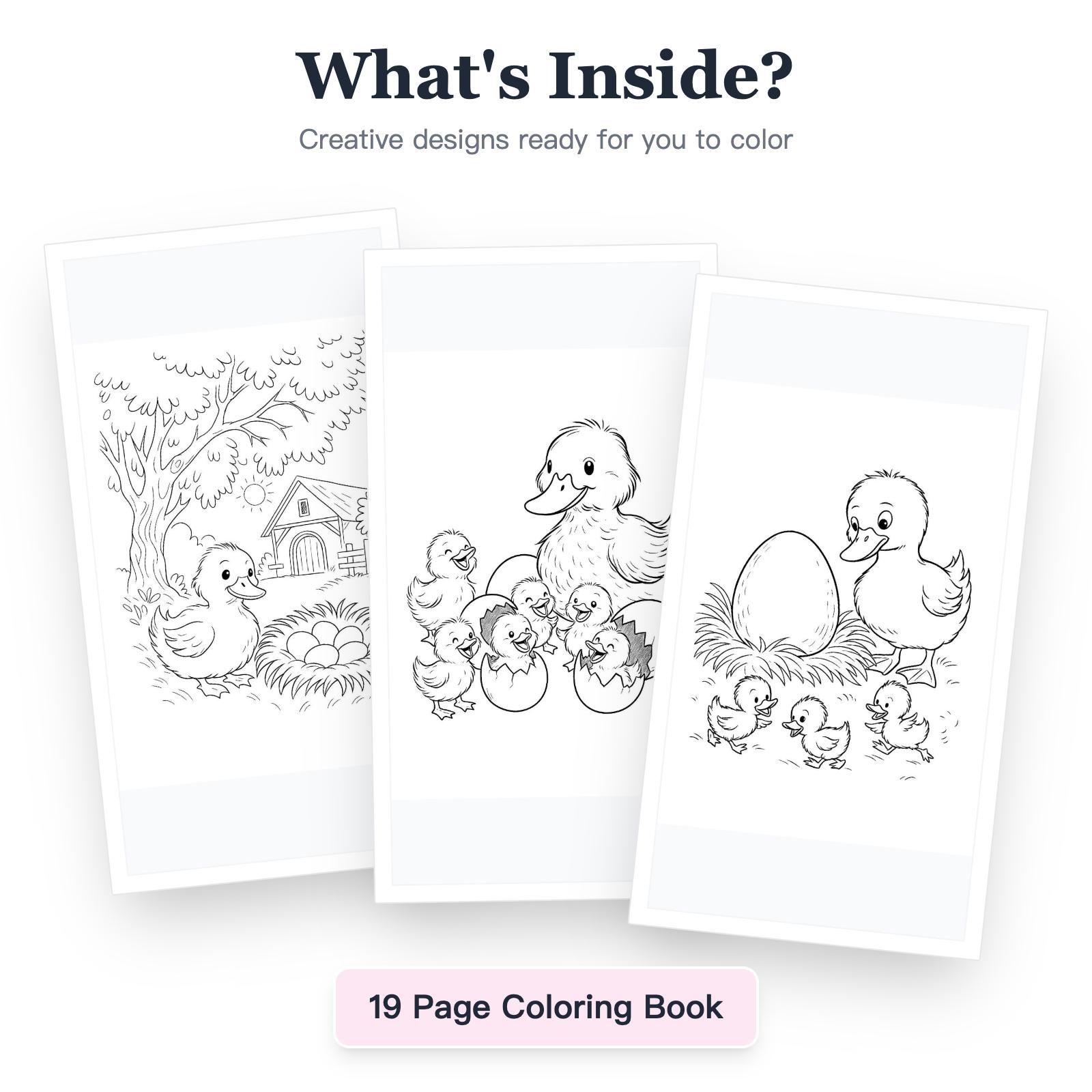 The Ugly Duckling Coloring Storybook PDF for Kids - Instant Download - Etsy
