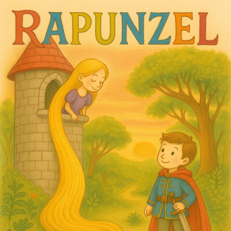 Rapunzel Storybook PDF With Bonus Character Art | Kids Digital Fairy ...