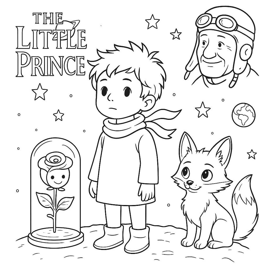 The Little Prince Coloring Storybook PDF for Kids - Instant Download - Etsy
