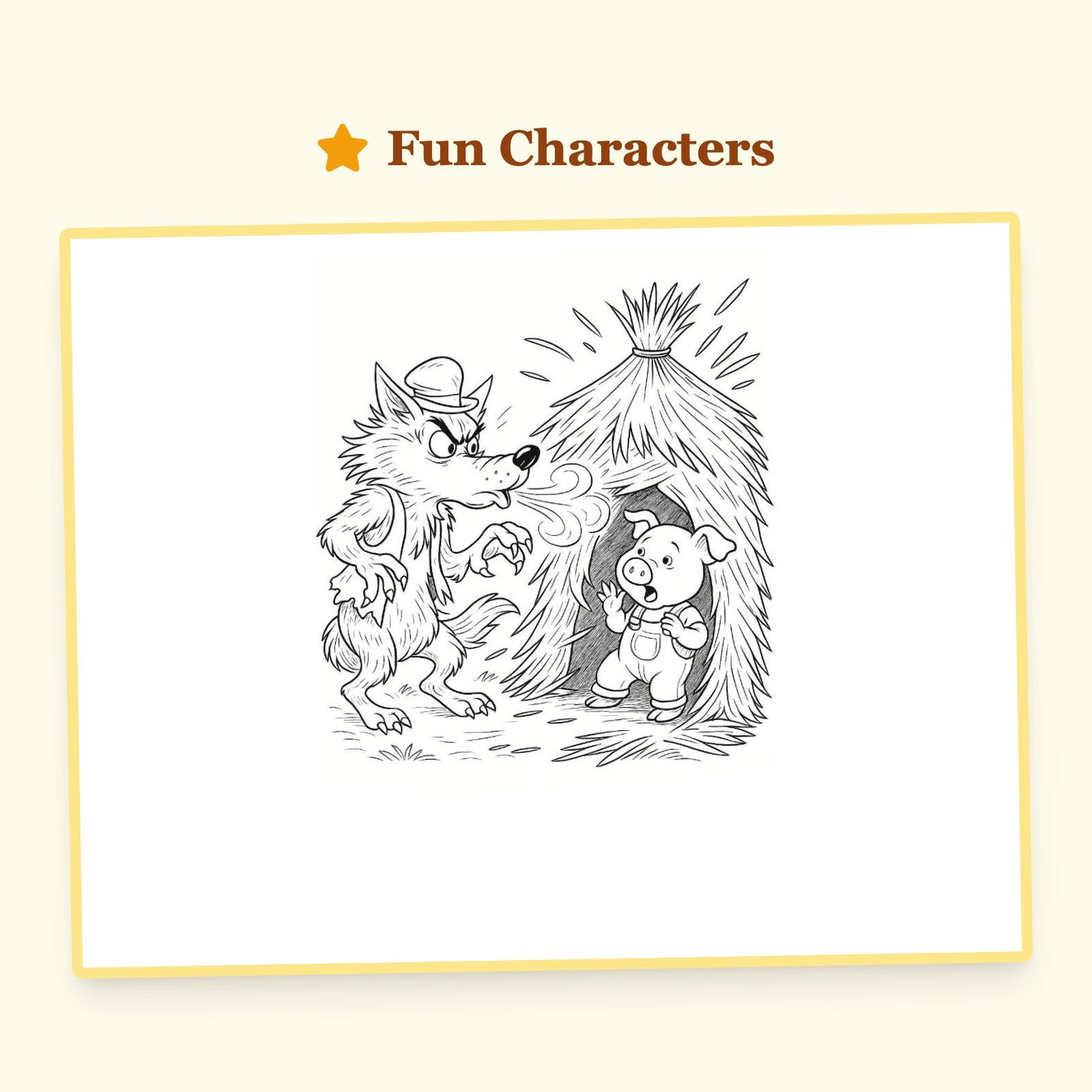 The Three Little Pigs Coloring Storybook PDF for Kids - Instant ...