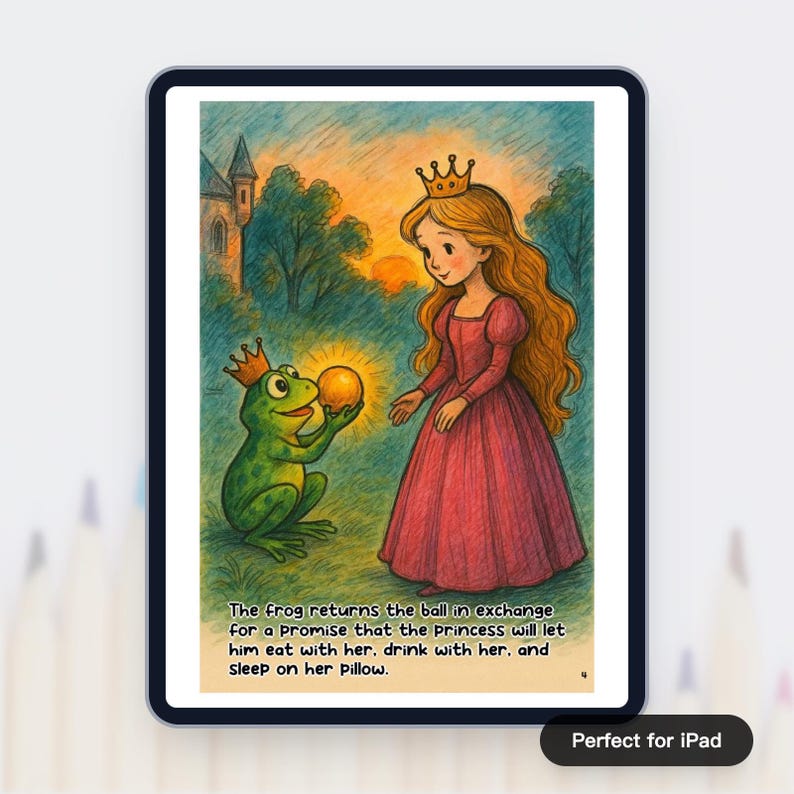 The Frog Prince Storybook: Kids Digital Fairy Tale With Character Art ...