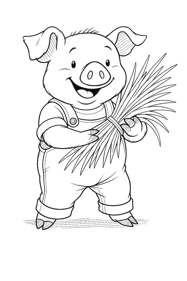 The Three Little Pigs Coloring Storybook PDF for Kids - Instant ...