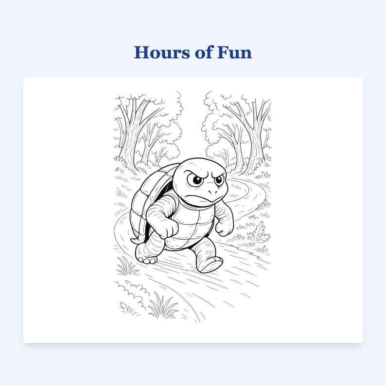 The Tortoise and the Hare Coloring Storybook PDF for Kids - Instant ...