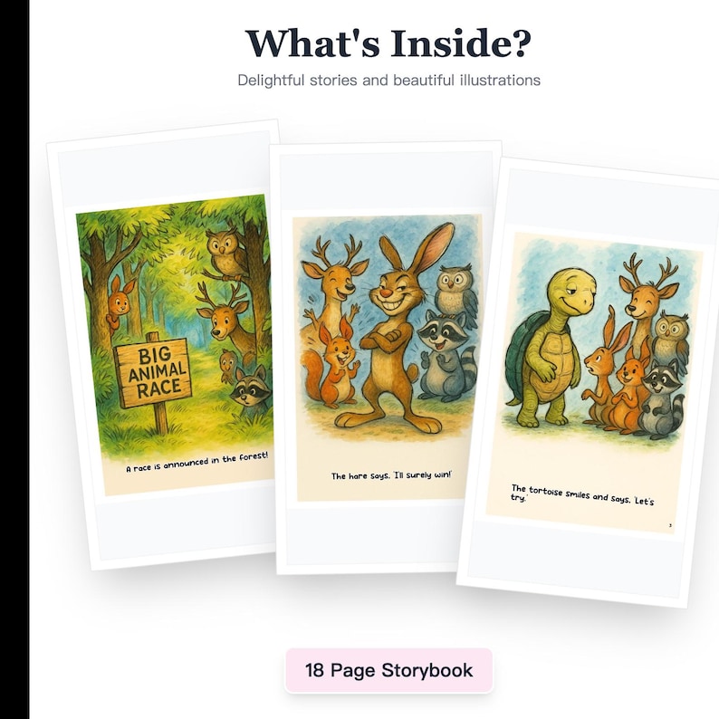 The Tortoise and the Hare - Kids Storybook With Character Art | Instant ...