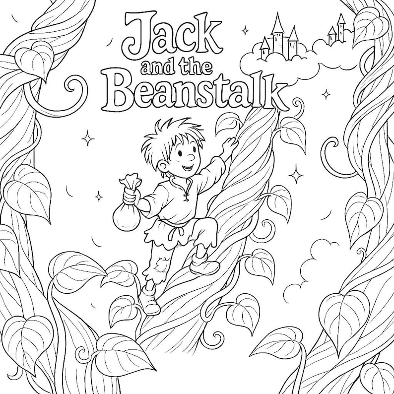 Jack and the Beanstalk Coloring Storybook PDF for Kids - Instant ...