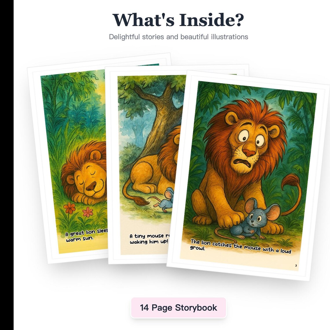 The Lion and the Mouse - Digital Children's Storybook PDF With Colorful ...