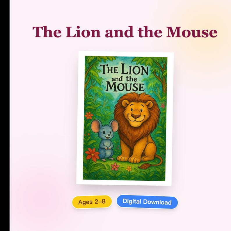 The Lion and the Mouse - Digital Children's Storybook PDF With Colorful ...