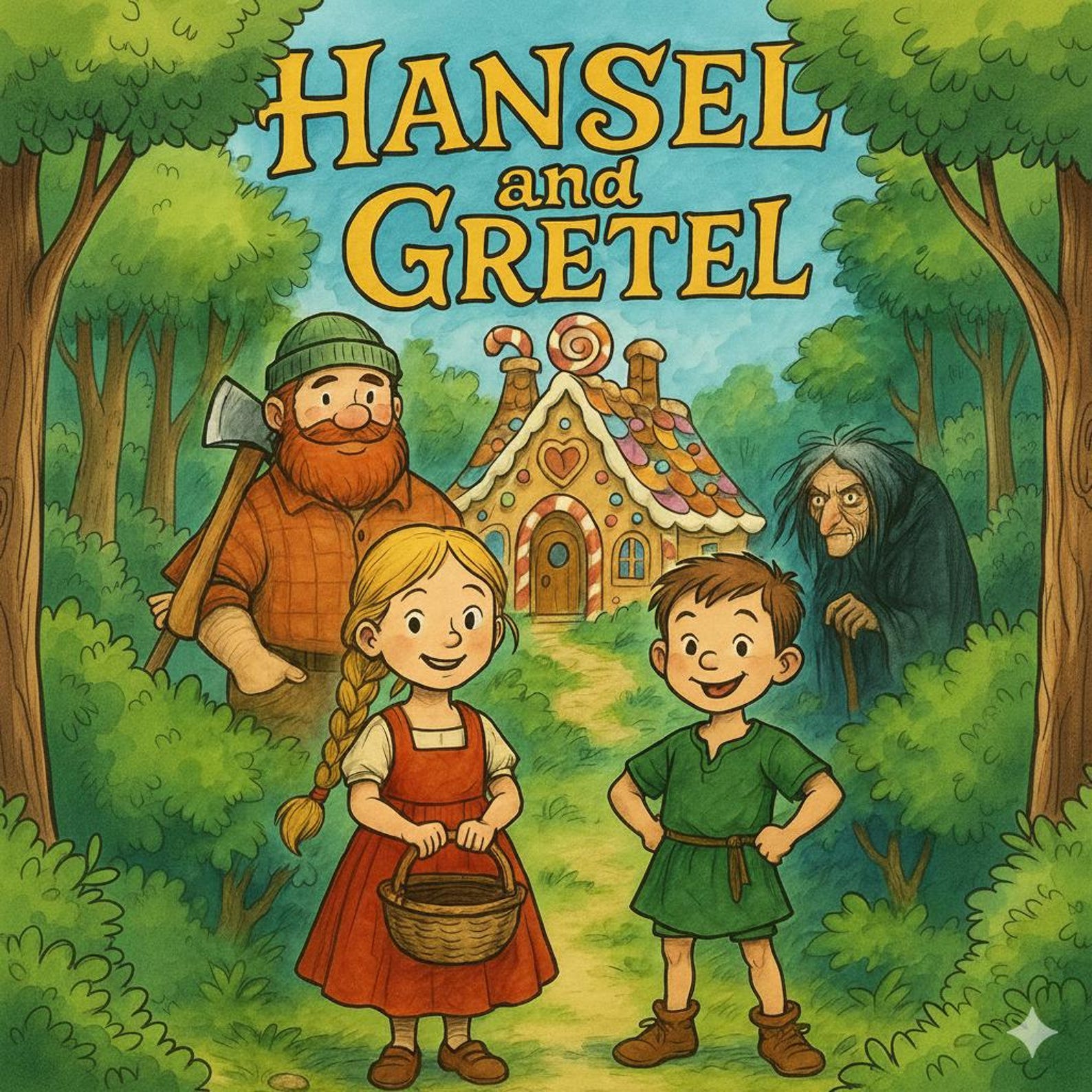Hansel and Gretel Storybook PDF: Kids Fairy Tale With Character Art ...