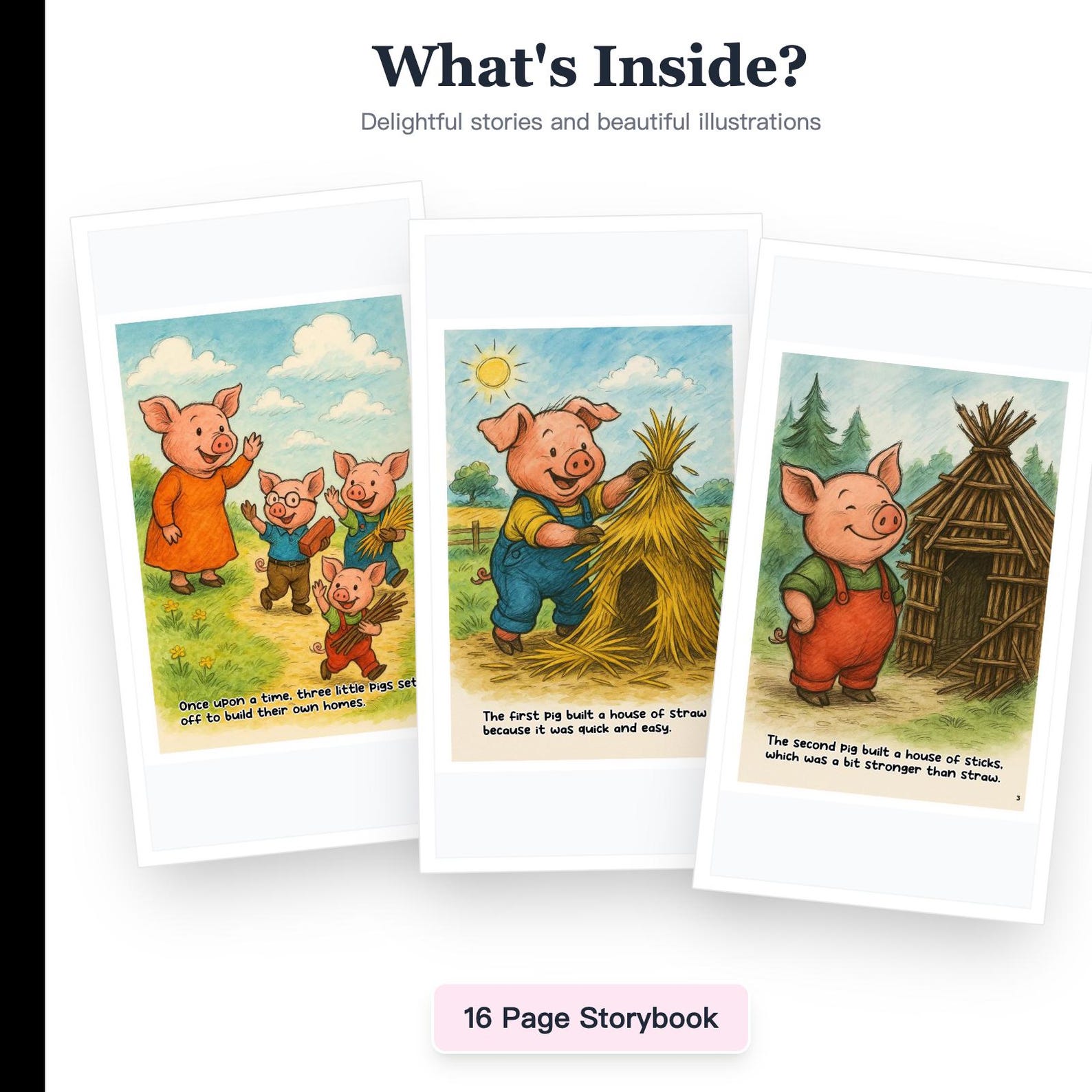 The Three Little Pigs - Digital Children's Storybook With Colorful ...