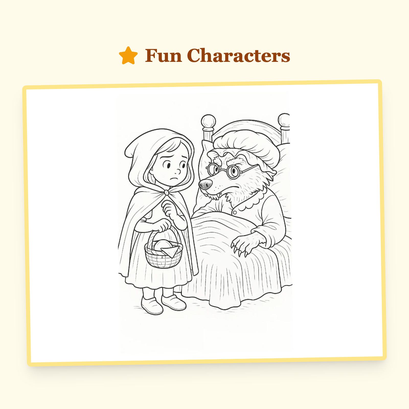 Little Red Riding Hood Coloring Storybook PDF for Kids - Instant ...