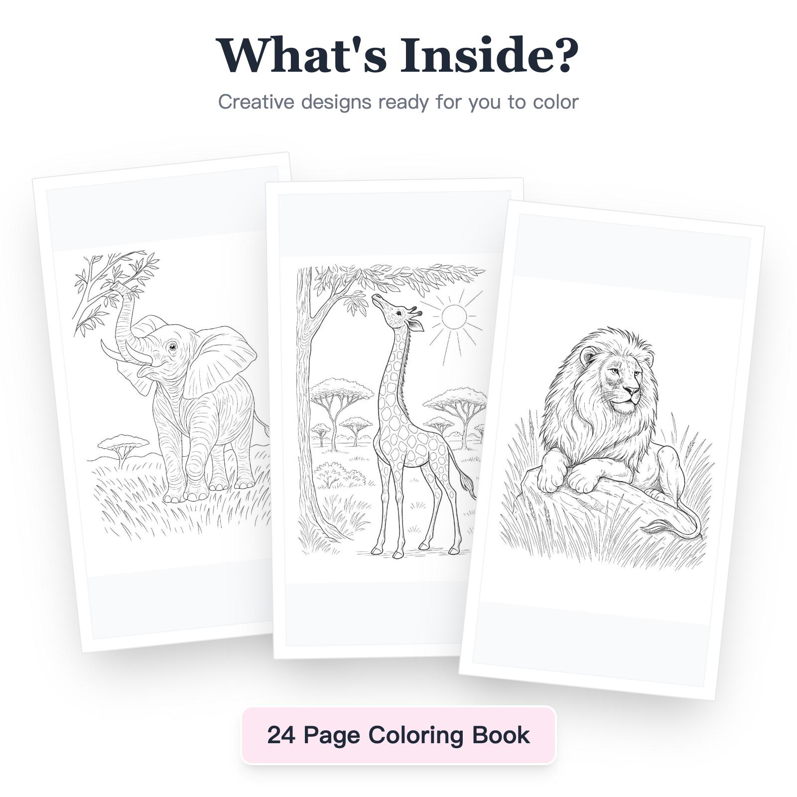 Animals in Zoo Coloring Storybook PDF for Kids - Instant Download - Etsy