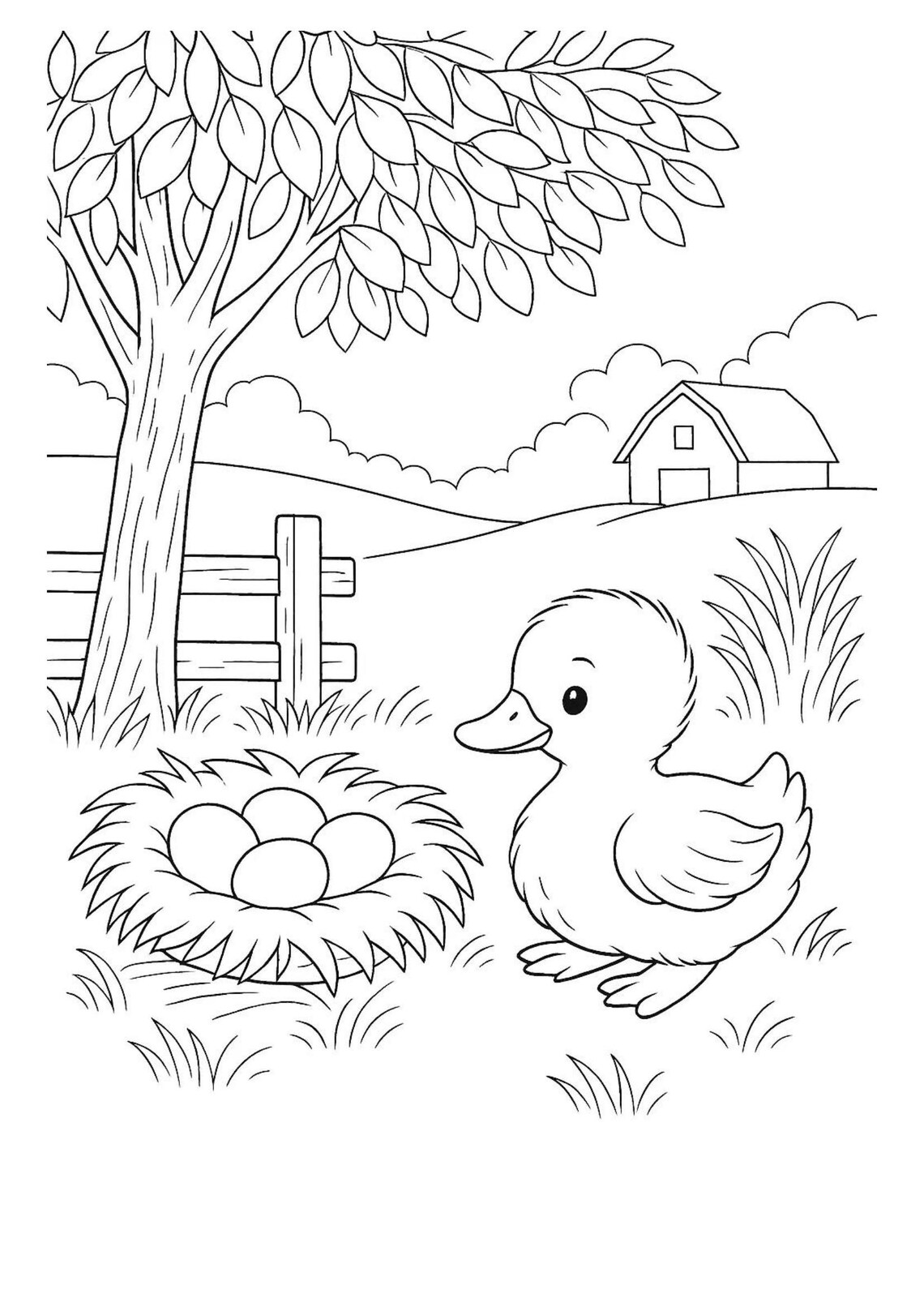 The Ugly Duckling Coloring Storybook PDF for Kids - Instant Download - Etsy