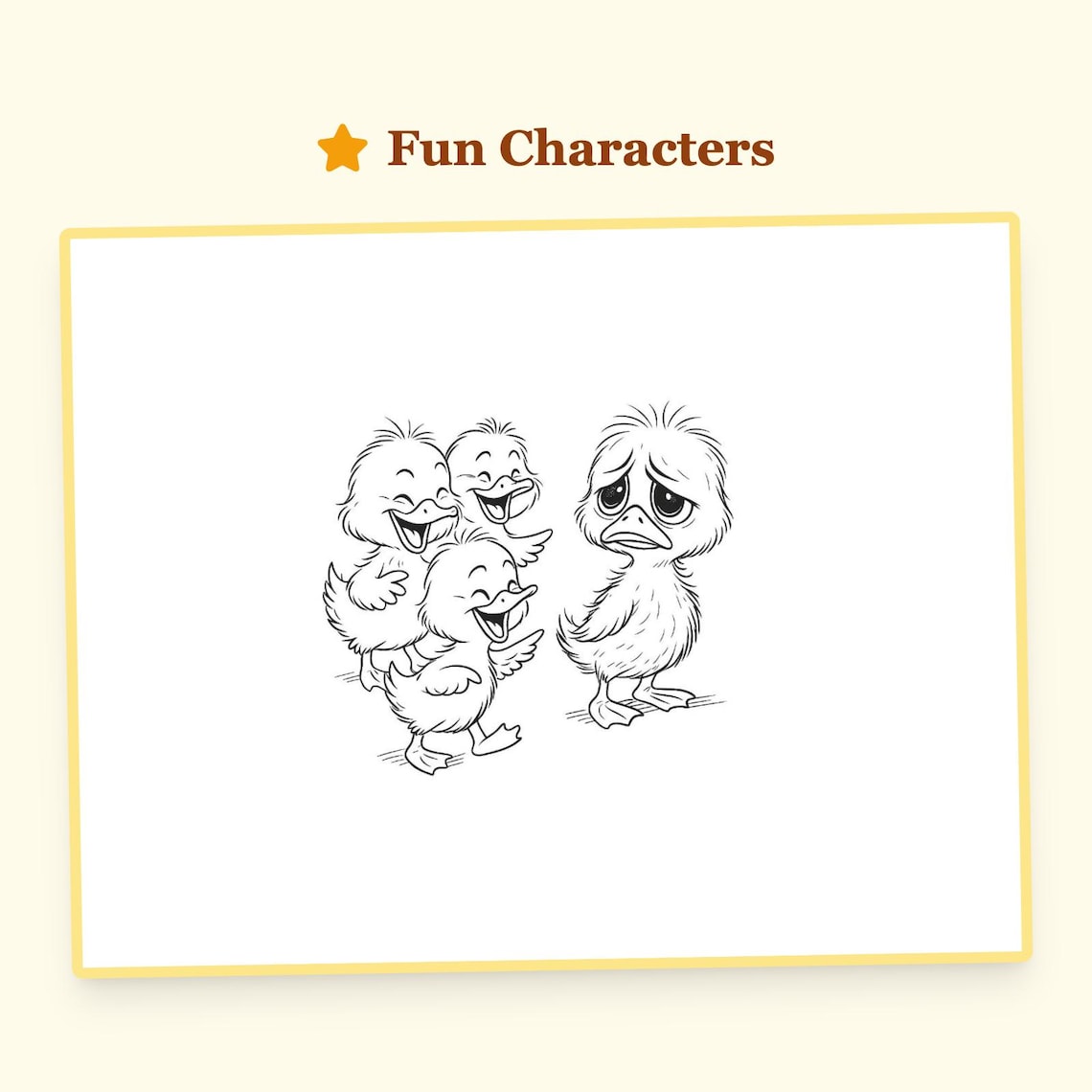 The Ugly Duckling Coloring Storybook PDF for Kids - Instant Download - Etsy