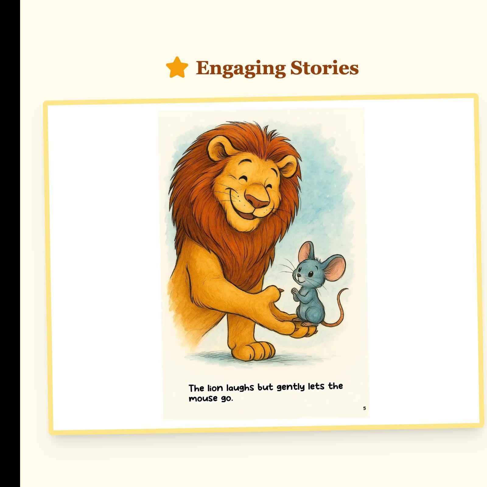 The Lion and the Mouse - Digital Children's Storybook PDF With Colorful ...