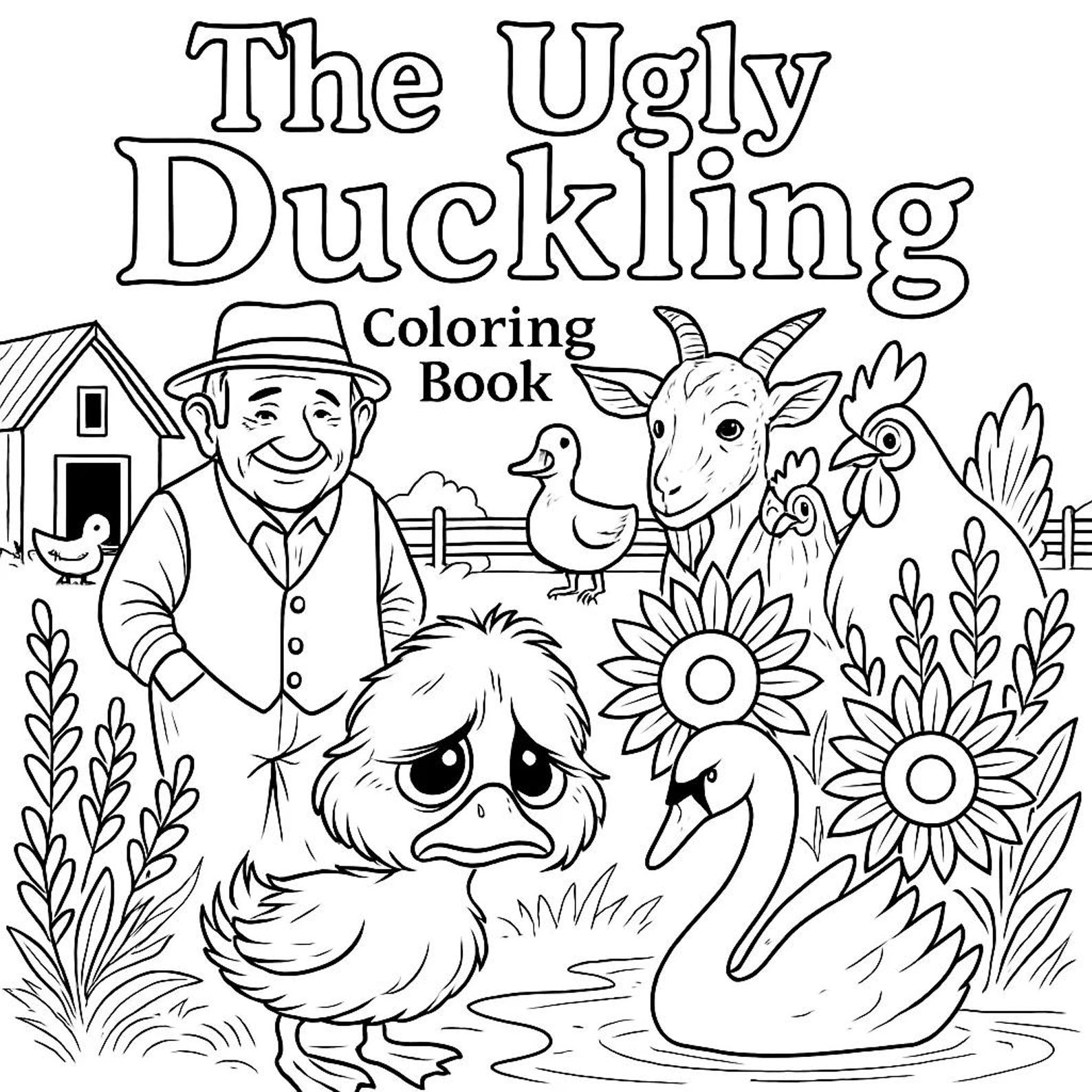 The Ugly Duckling Coloring Storybook PDF for Kids - Instant Download - Etsy