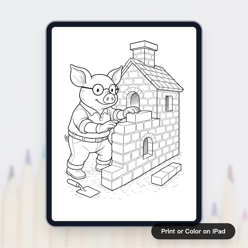The Three Little Pigs Coloring Storybook PDF for Kids - Instant ...
