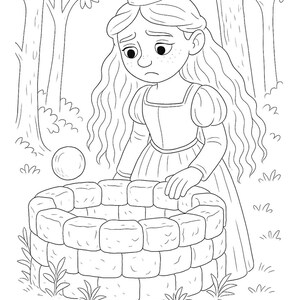 The Frog Prince Coloring Storybook PDF for Kids - Instant Download - Etsy