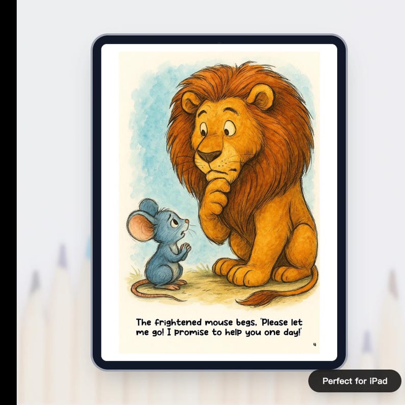 The Lion and the Mouse - Digital Children's Storybook PDF With Colorful ...