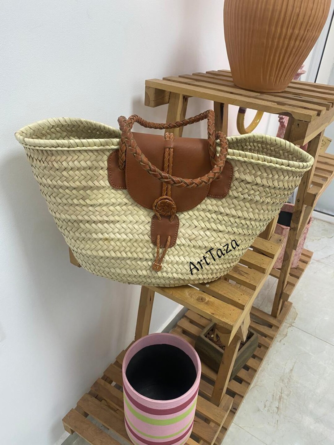 Custom Straw Beach Bag: Personalized Bridesmaid Tote, Home Decor Basket ...