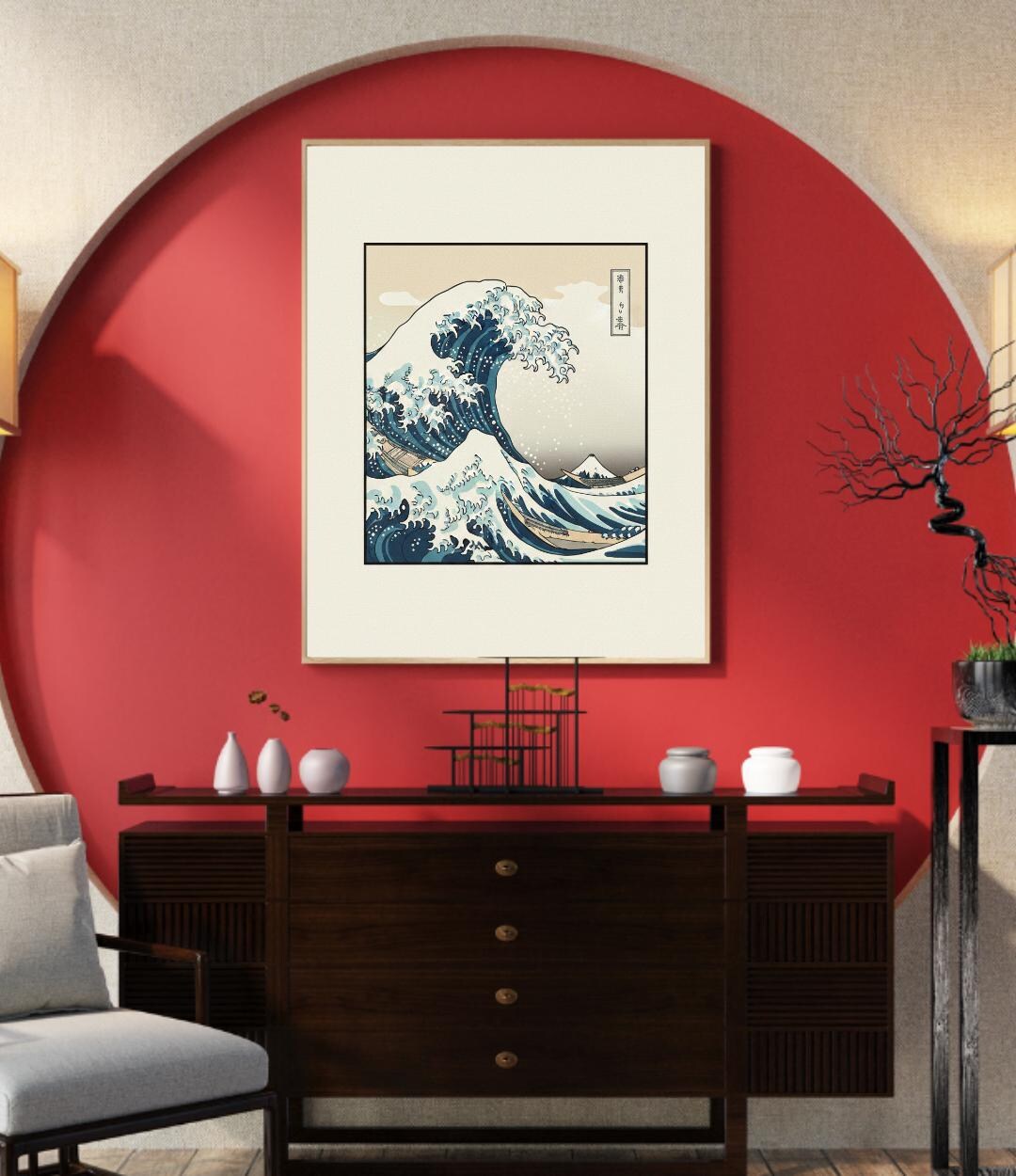 Japanese Wave Art Print, Zen Ocean Poster, Minimalist Asian Decor - Etsy