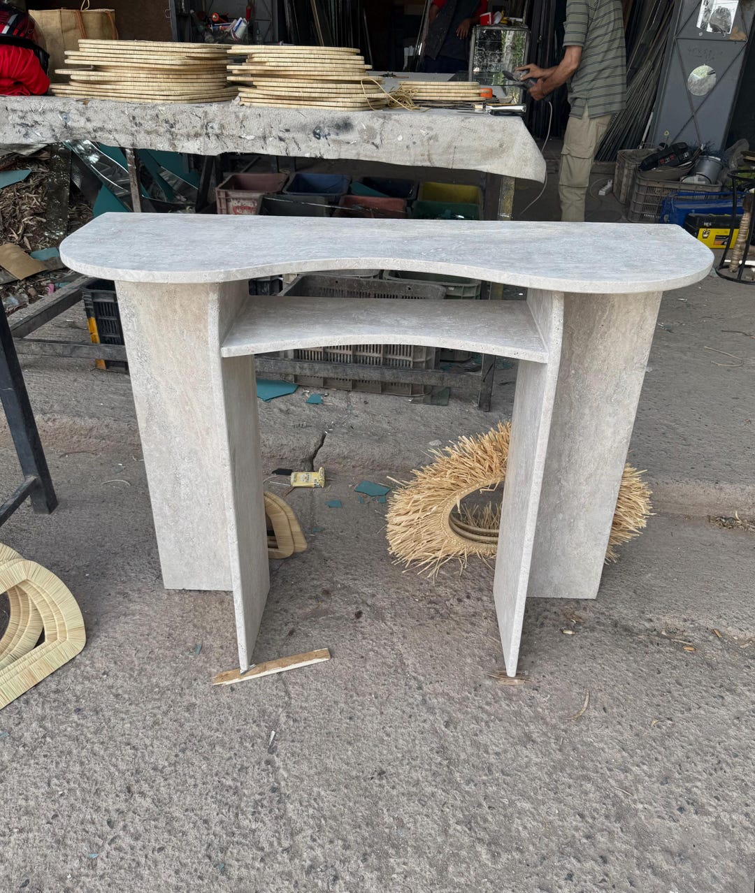 Travertine Console Table, Travertine Console, Ravertine Console ...