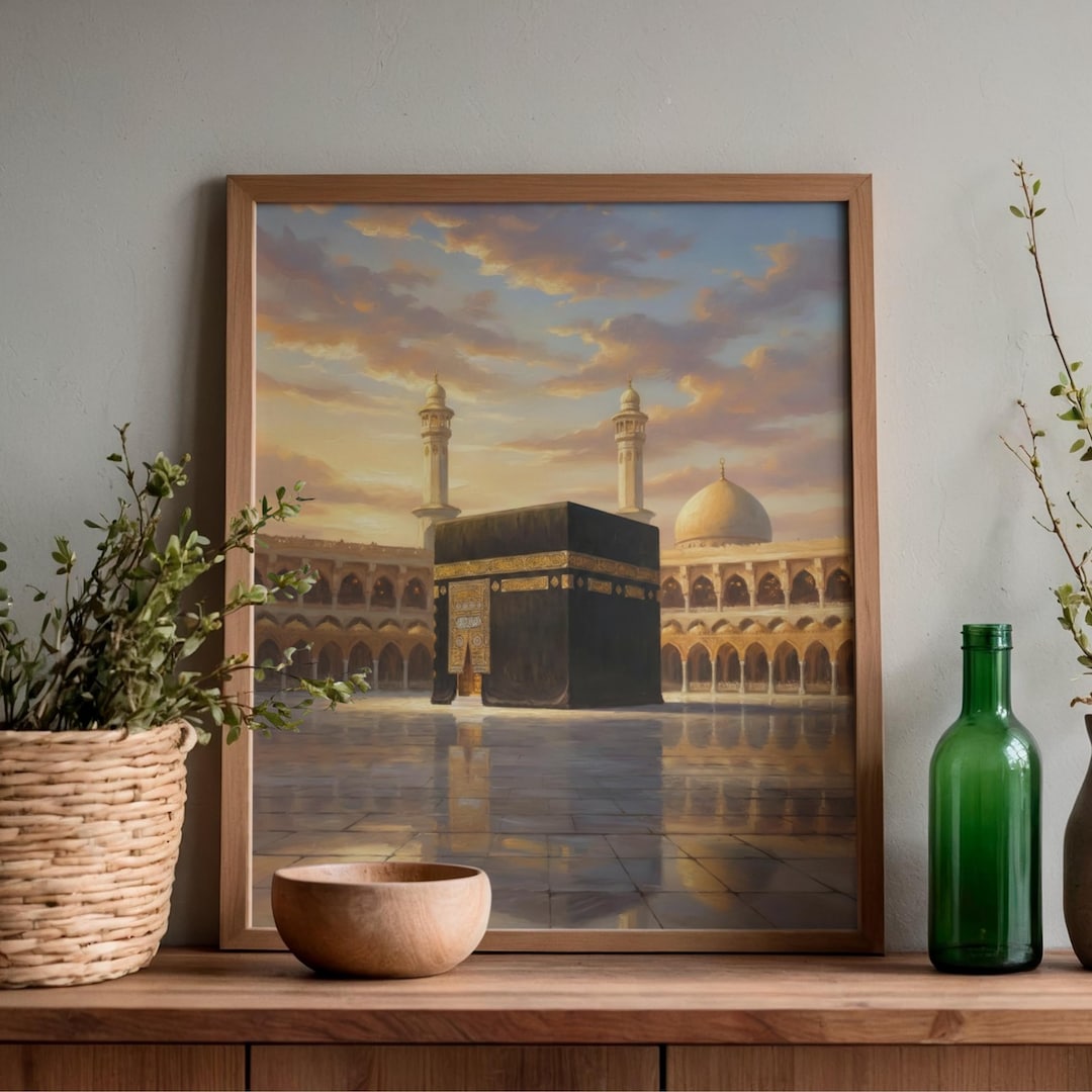 Kaaba Mecca Sunset Wall Art, Islamic Digital Print Masjid Al-haram ...