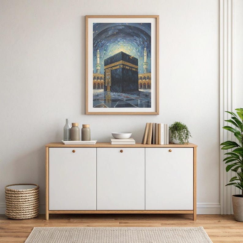 Islamic Expressionist Wall Art Set of 3 | Kaaba, Al-aqsa and Masjid An ...