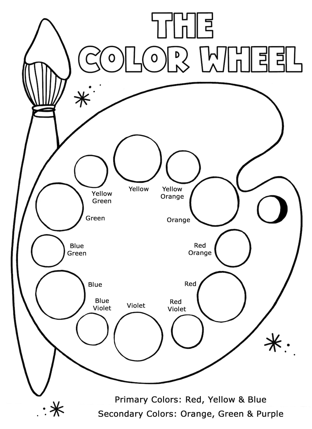 Color Wheel Printable | Kids Coloring Wheel | Color Wheel Activity ...