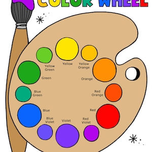 Printable Coloring Worksheet PDF | Kids Color Wheel Activity| Color ...