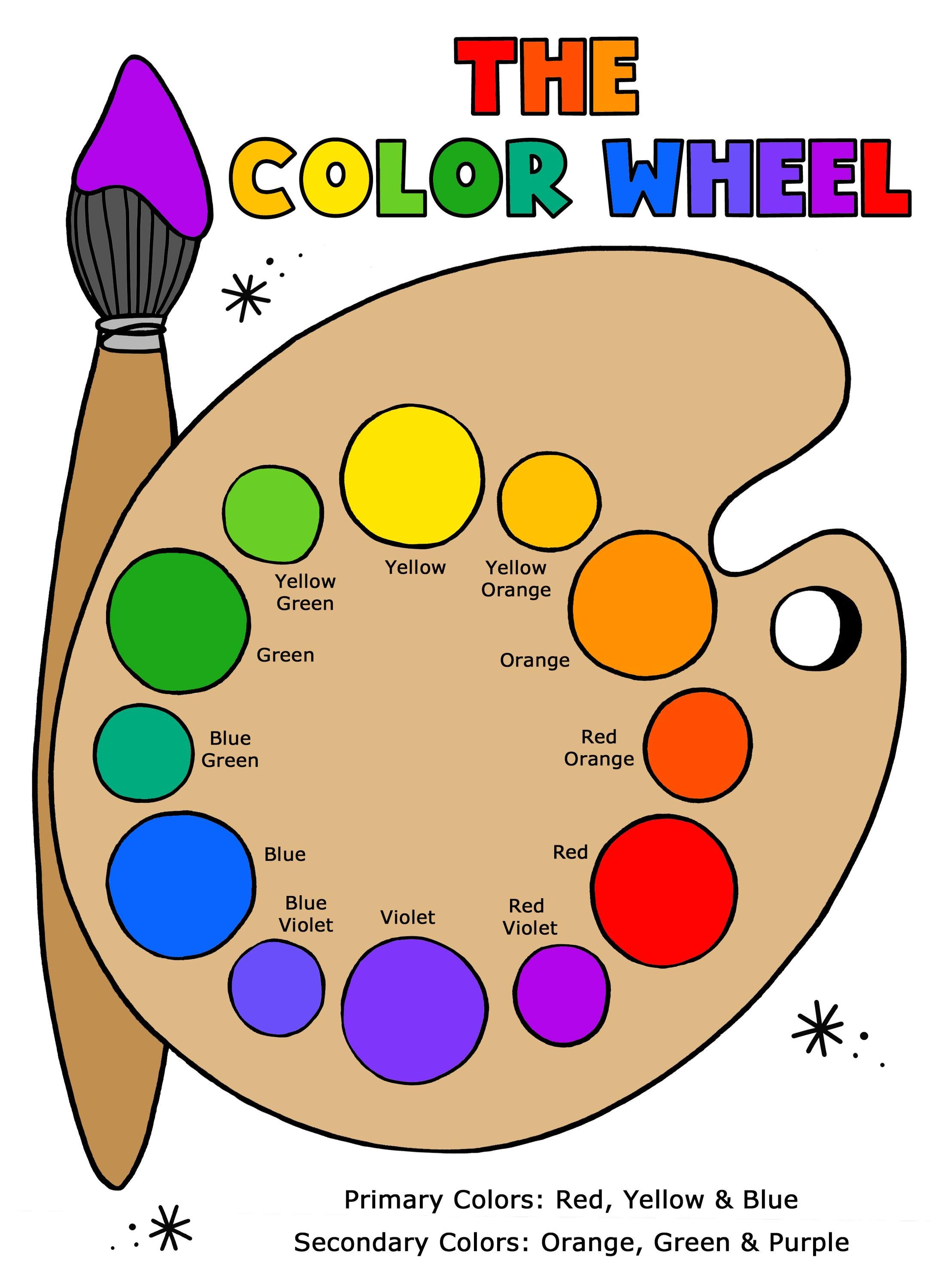 Color Wheel Printable | Kids Coloring Wheel | Color Wheel Activity ...
