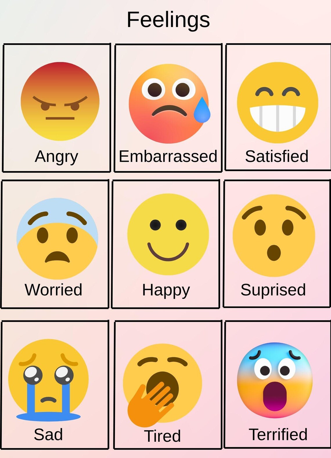 Printable Memory Game for Kids - Feelings & Emotions - Educational ...