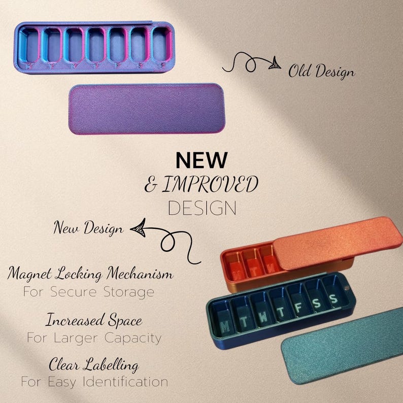 7 Day Pill Case, Portable Weekly Pill Container - Etsy