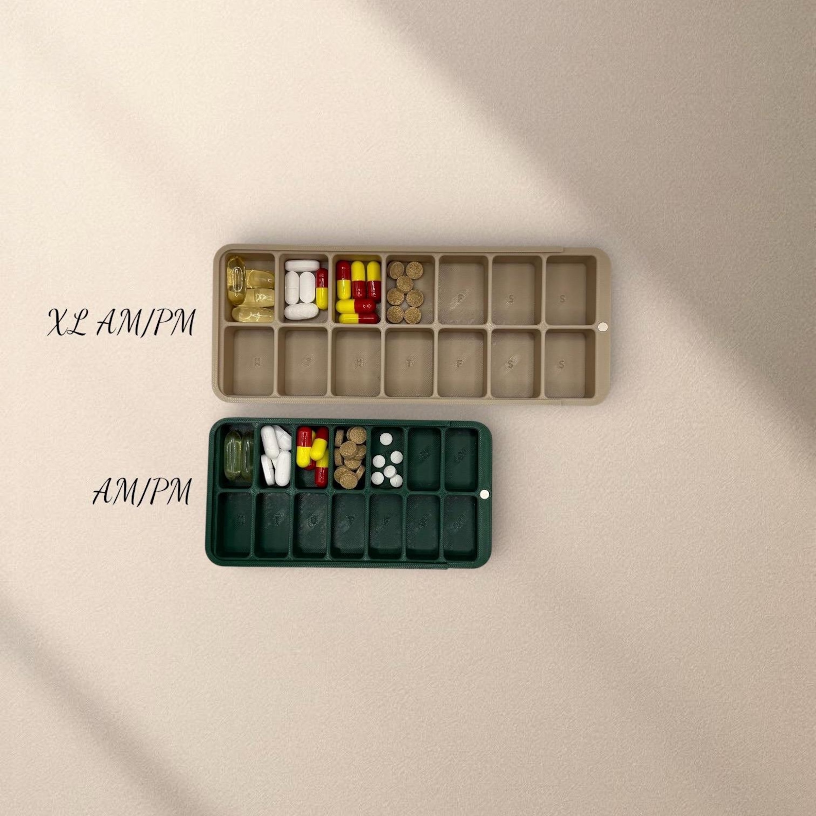 AM PM Pill Container, Magnetic Closure, Travel Medicine Case - Etsy