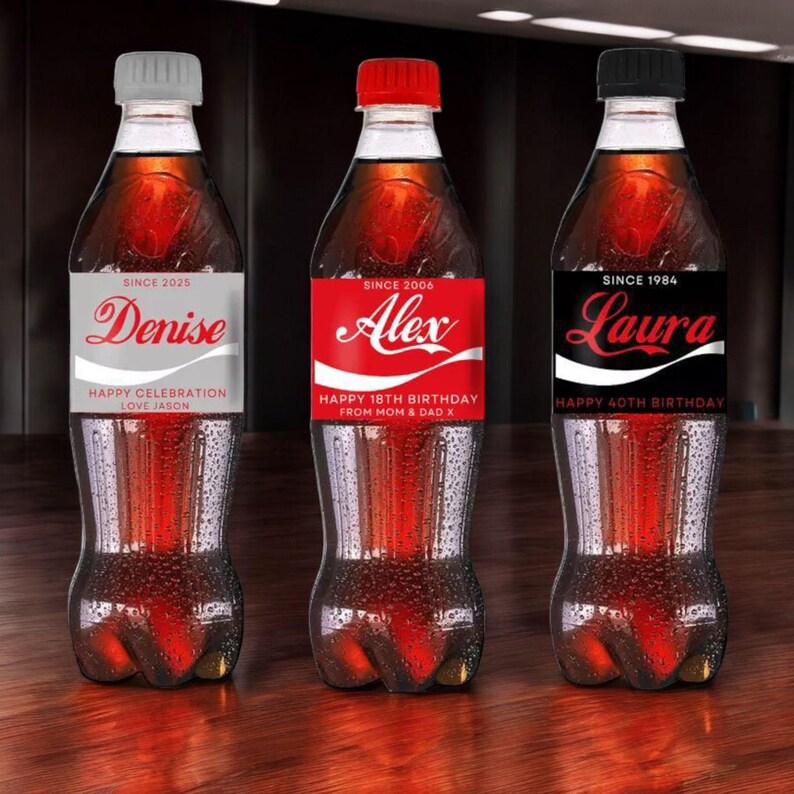 Personalized 2x Cola Bottle Label, Custom Soda Label, Unique Drink ...