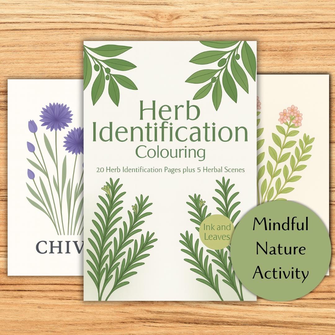 Herb Coloring Book for Kids – Nature Study, Homeschool Printable ...