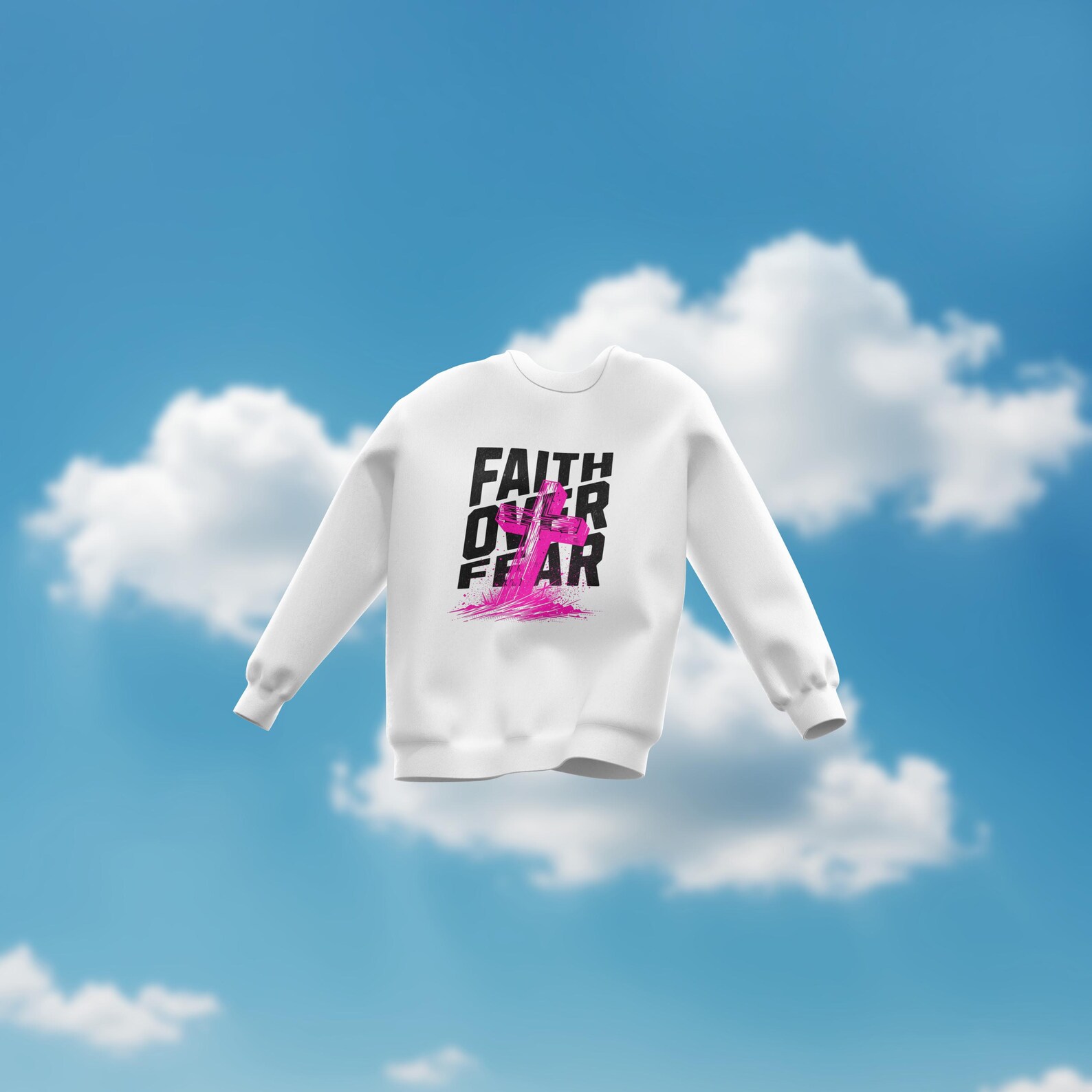 Faith Over Fear Cross SVG: Christian Bible Verse Design (digital ...