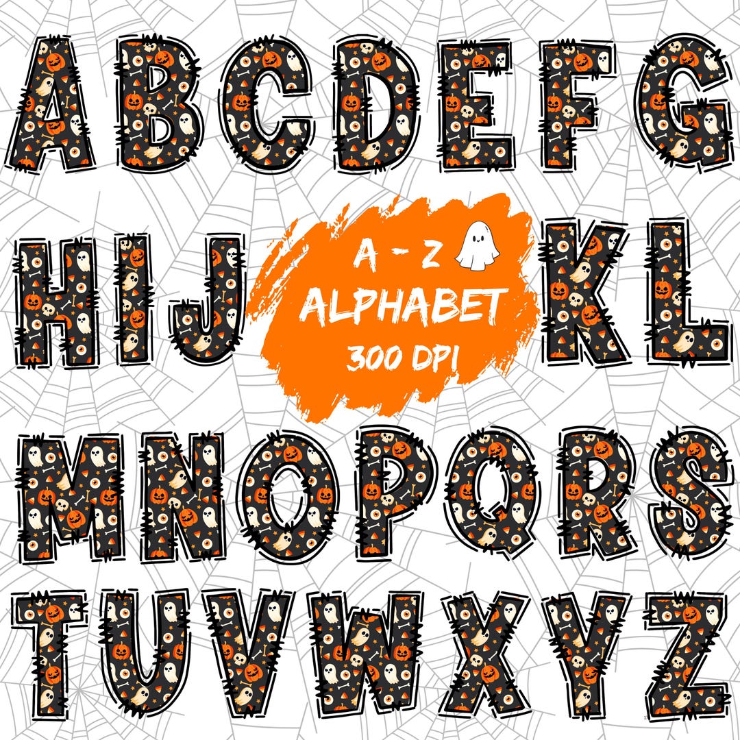 Halloween Alphabet PNG Clipart, Halloween Decor, Halloween Letters ...