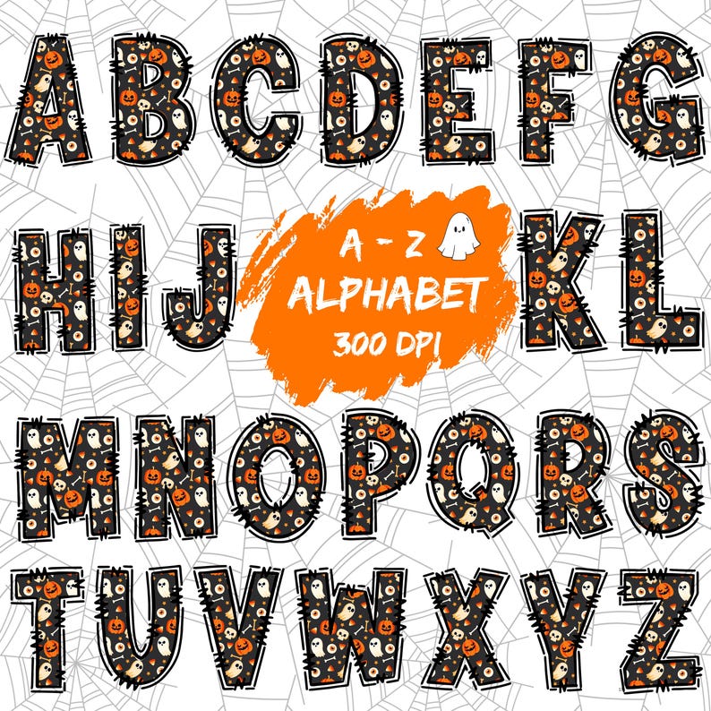 Halloween Alphabet PNG Clipart, Halloween Decor, Halloween Letters ...