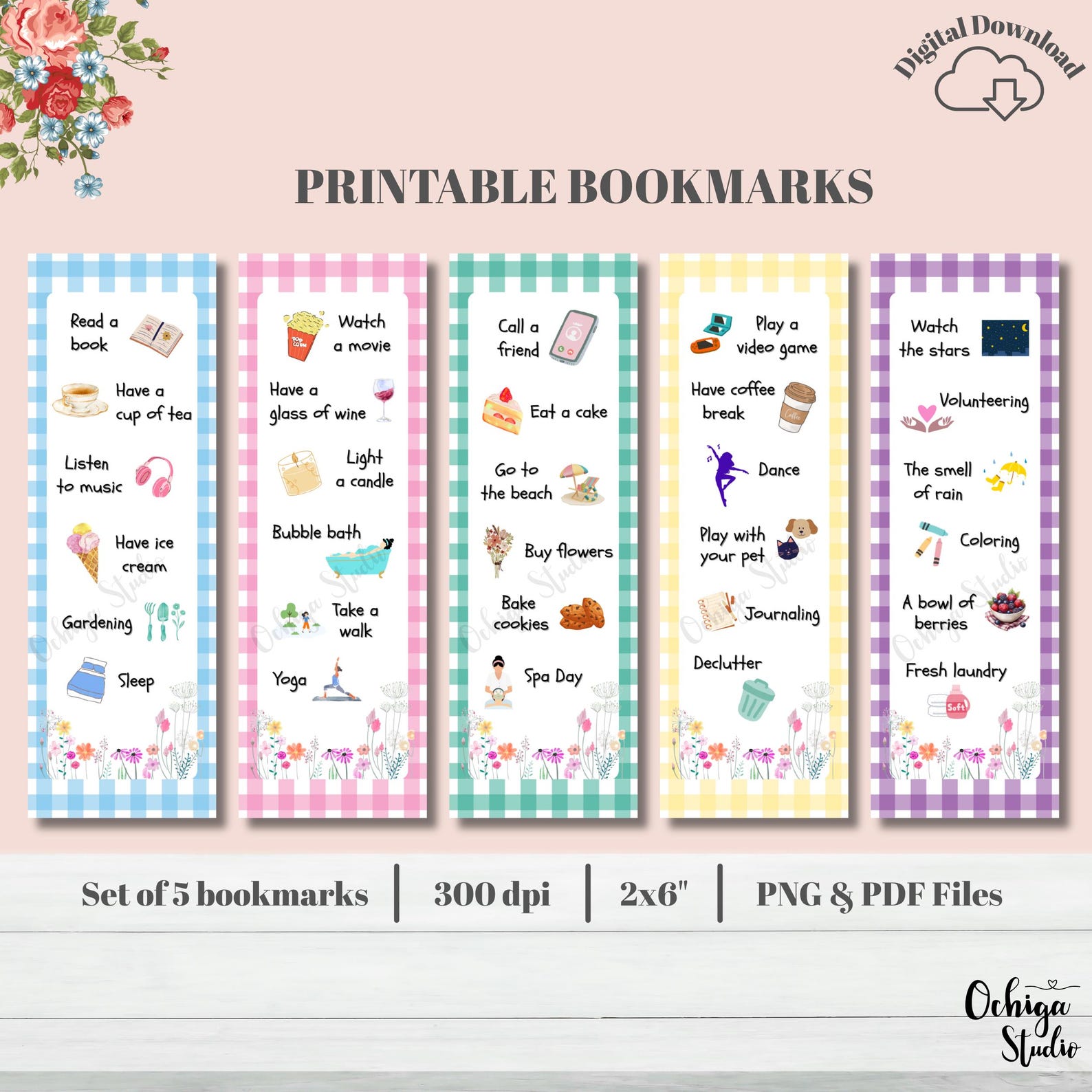 Self Care Bookmark, Digital Download, Printable Self Love, Motivation ...