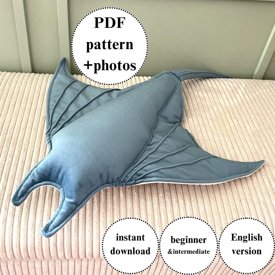 Stingray Pillow Pattern, Pdf Sewing Pattern, Pillow Sewing Pattern, Cut ...