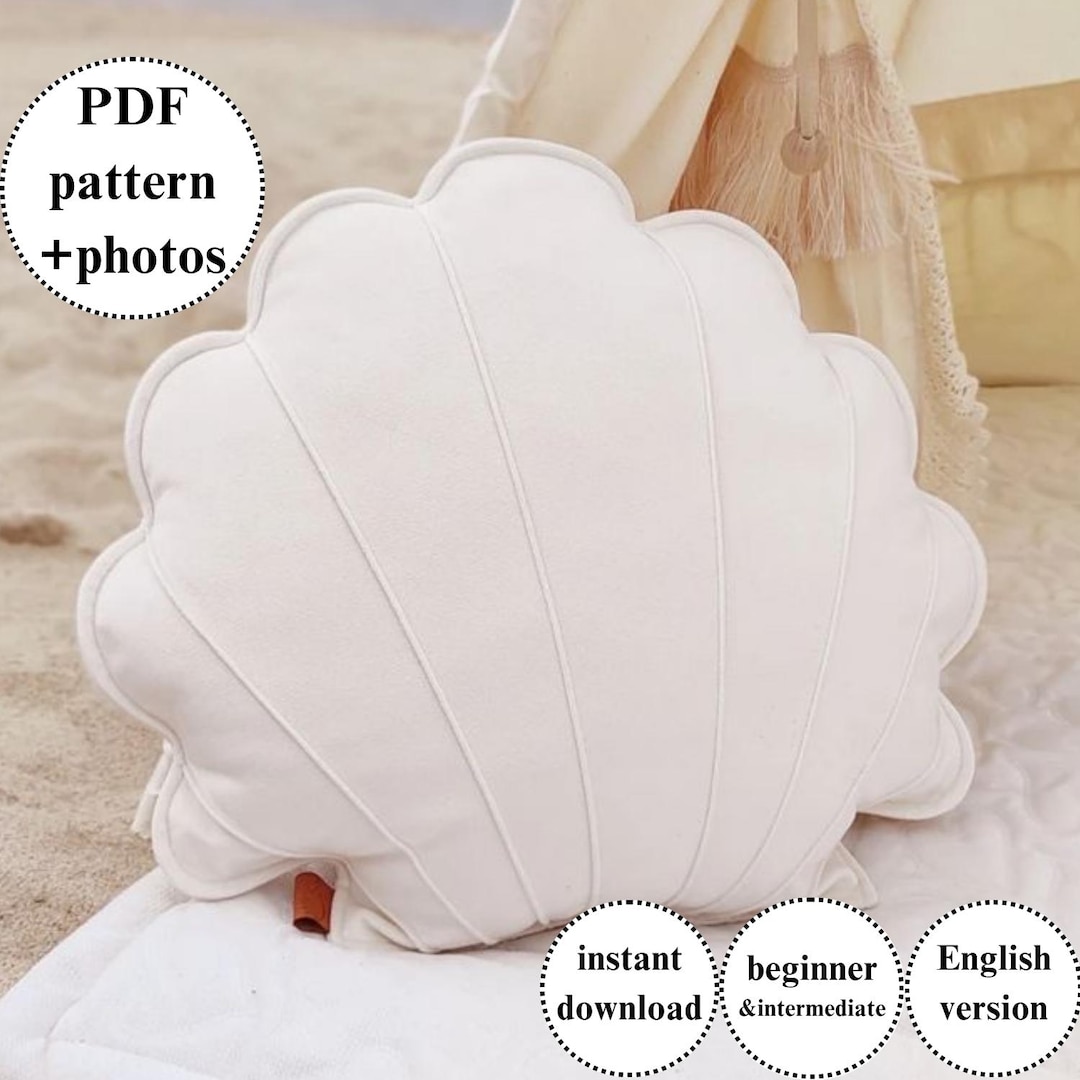 Seashell Pillow Pattern Sewing, PDF Pattern Sewing, Home Decor Sewing ...