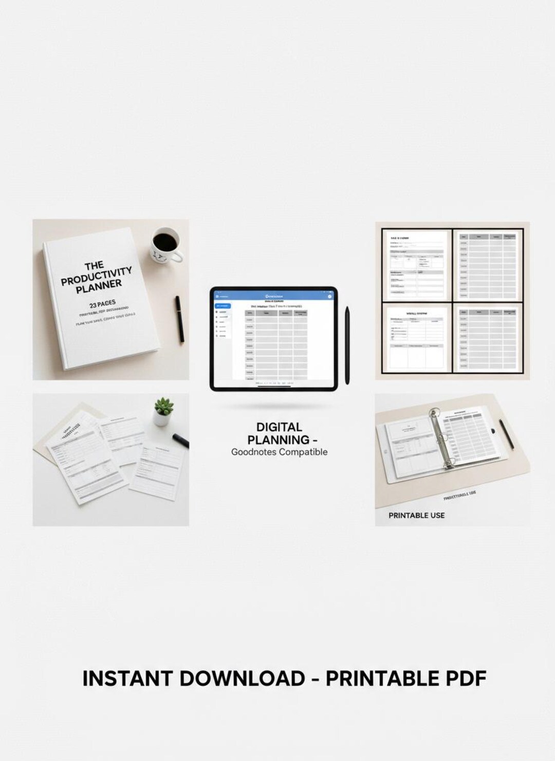 Flow and Reality Planner – Printable Productivity | Reflection Journal ...