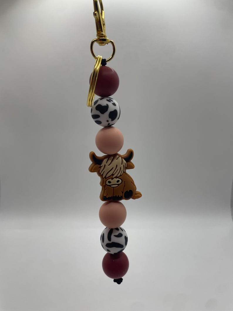 Highland Cow Keychain,silicone Keychain,cute Keychain, Southern ...