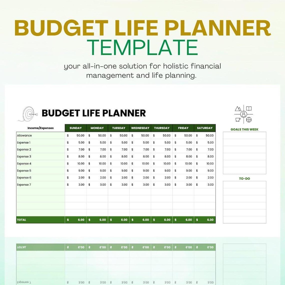 Life Budget Planner Spreadsheet for Excel and Google Sheets – All-in ...
