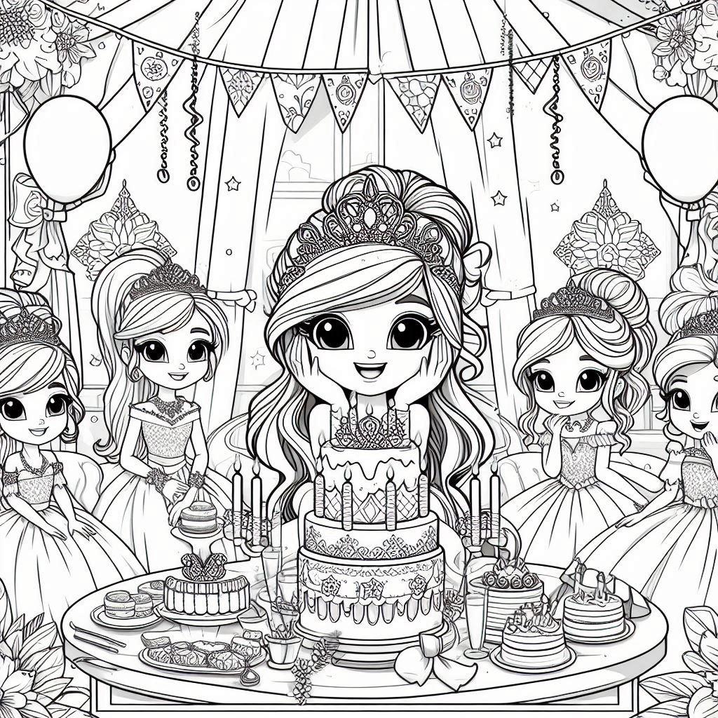 Princess Birthday Coloring Pages for Kids Personalized Girls Party - Etsy
