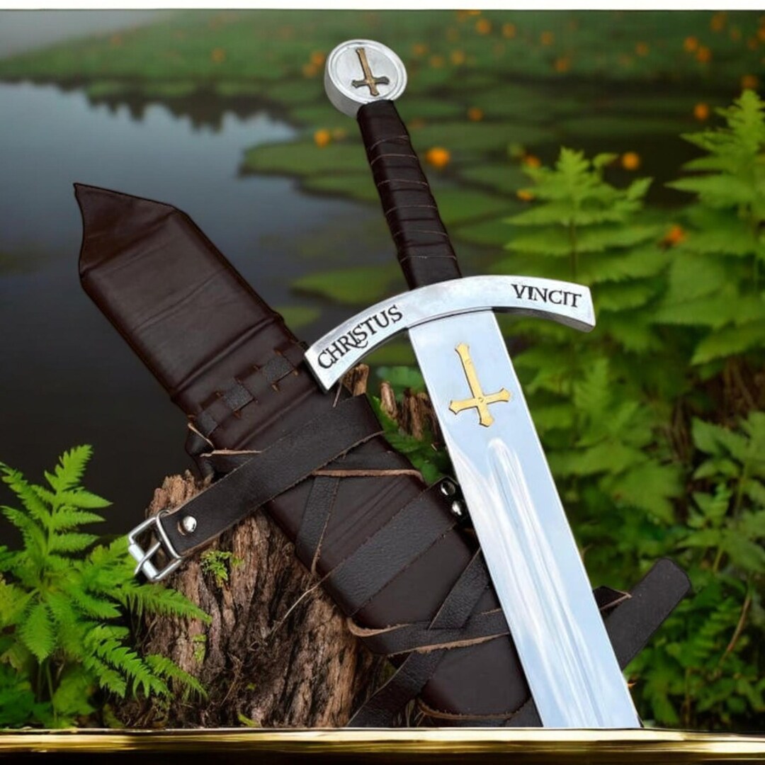 Unique Handmade Knights Templar Sword Replica: High Carbon Steel Blade ...